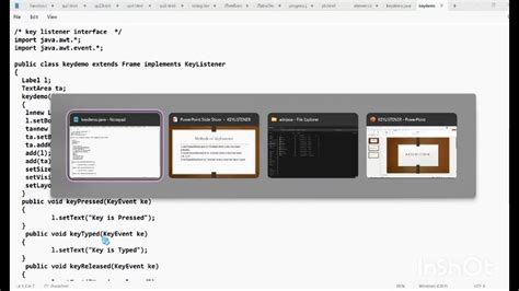Keyboard Events Using Key Listener Interface In Java Youtube