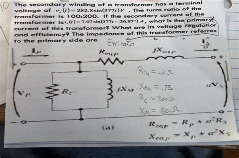 Solved The Secondary Winding Of A Transformer Has A Terminal