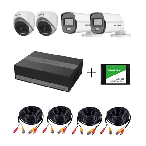Kit De Cámaras De Seguridad 1 Edvr 4ch Colorvu 2 Camaras Ir Bullet