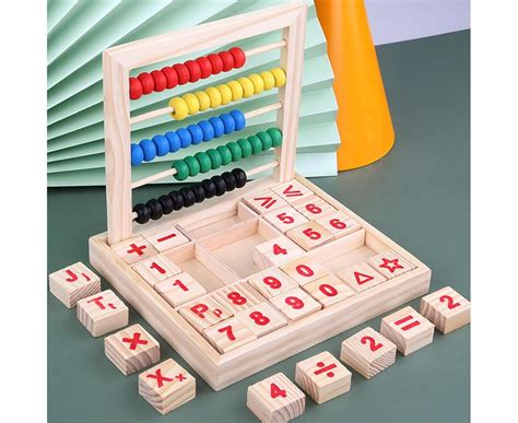 wooden abacus mathematical frame blocks grab ease