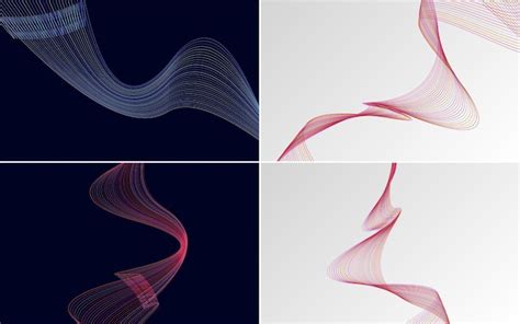 기하학적 최소한의 선 패턴 집합의 컬렉션 무료 벡터