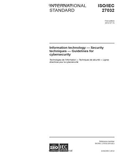 ISO IEC First Edition Information Technology Security Techniques Guidelines For