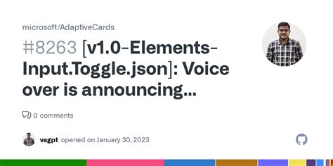 [v1 0 elements input toggle json] voice over is announcing unnecessary