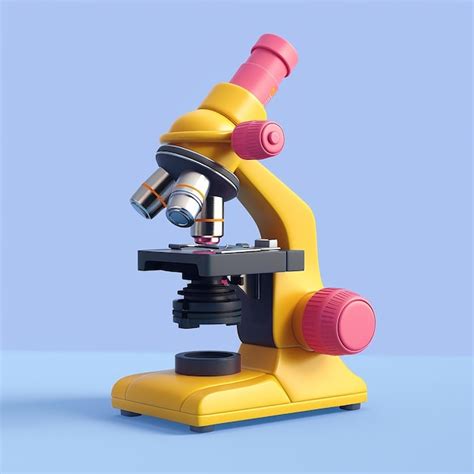 Cute 3d Toy Microscope On Colorful Background Premium Ai Generated Image