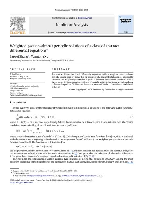 Pdf Weighted Pseudo Almost Periodic Solutions Of A Class Of Semilinear Fractional Differential