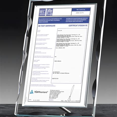 Lfp 정보 Nmc 배터리 셀 Keheng의 배터리 인증서