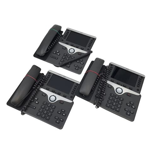 used lot of 3 cisco cp 8851 voip ip poe business phones and handsets w