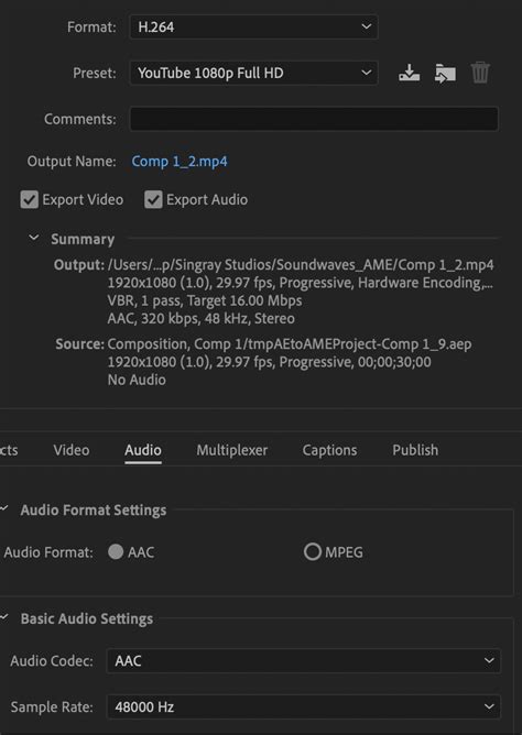 My After Effects File Will Not Export With My Soun Adobe Community