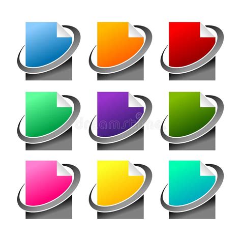 Network File System Flat Round Icons Stock Vector Illustration Of