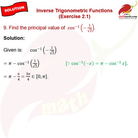 Ncert Solutions Class 12 Chapter 1 Inverse Trigonometric Functions Exercise 2 1 Question 9