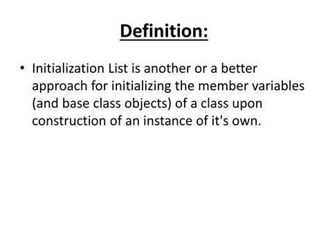 Ppt Initialization List In C Powerpoint Presentation Free Download Id2097134 Ppt Initialization List In C Powerpoint Presentation Free Download Id2097134