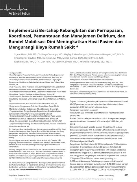 Staged Implementation Of Abcde Bundle Improve Patient Outcome And