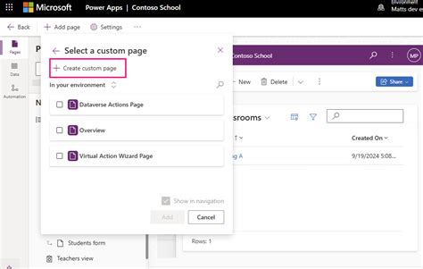 Add A Custom Page To Your Model Driven App Power Apps Microsoft Learn