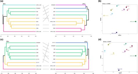 clustering analyses of polychaete species composition a tanglegram