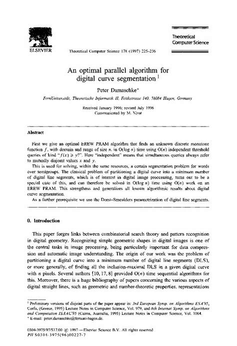 Pdf An Optimal Parallel Algorithm For Digital Curve Segmentation Dokumen Tips