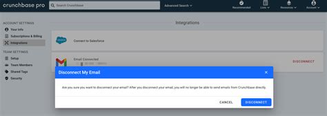 How Do I Disconnect The Email Integration Crunchbase Knowledge Center