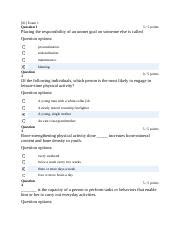 Fitness CE Part Lesson Exam Docx Exam Question Points Placing The