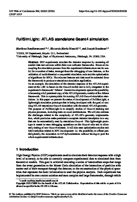 fullsimlight atlas standalone geant4 simulation cern document server