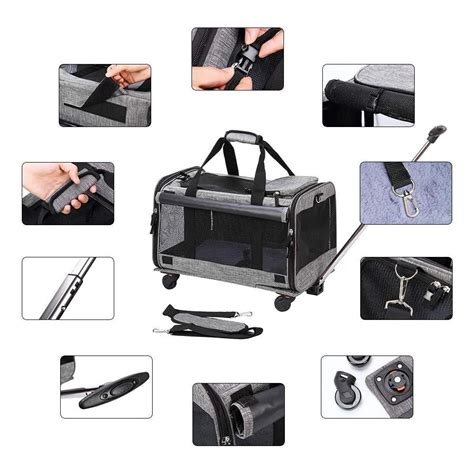 Airline Approved Rolling Cat Carrier For Large Cats