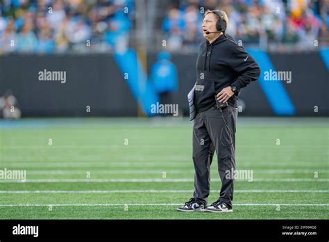 Carolina Panthers Head Coach Chris Tabor Looks On Against The Green Bay