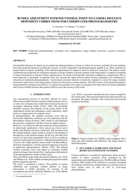 Pdf Bundle Adjustment With Polynomial Point To Camera Distance Dependent Corrections For