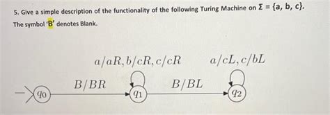Solved 5 Give A Simple Description Of The Functionality Of