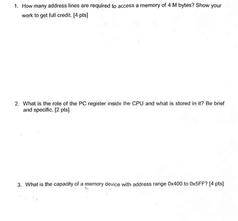 Solved How Many Address Lines Are Required To Access A