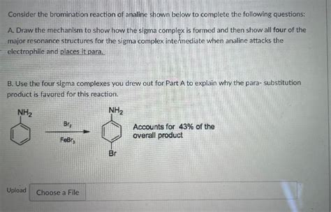 Solved Consider the bromination reaction of analine shown | Chegg.com