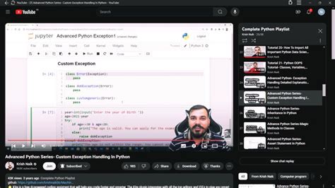 Nikhil Yadav On Linkedin Day 06100 I Have Been Following Kris Naiks Advanced Python Playlist On