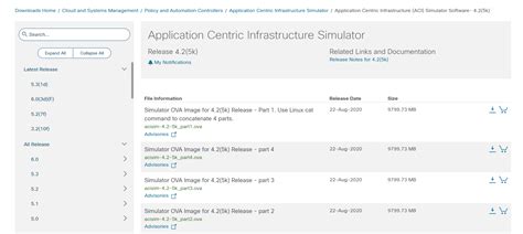 Solved Can Not Download Aci 4 2 5k Simulator Ova Image Cisco Community