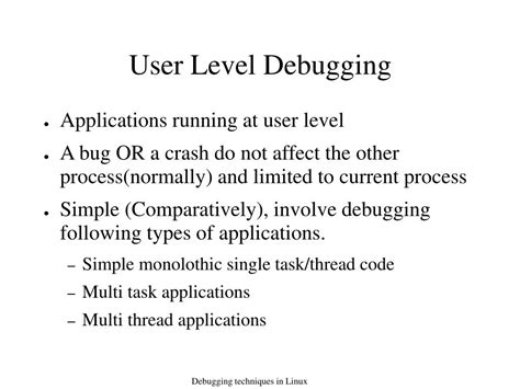 ppt debugging techniques in linux chetan kumar s wipro technologies