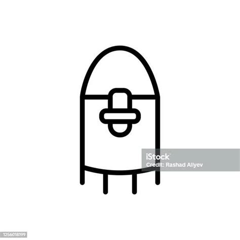 가방 아이콘입니다 간단한 라인 Ui 및 Ux 웹 사이트 또는 모바일 응용 프로그램에 대한 힙스터 스타일 아이콘의 윤곽 벡터 요소