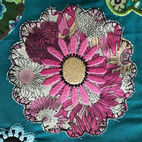 Large Whimsical Applique Flowers For Embellishment Of Your Textile