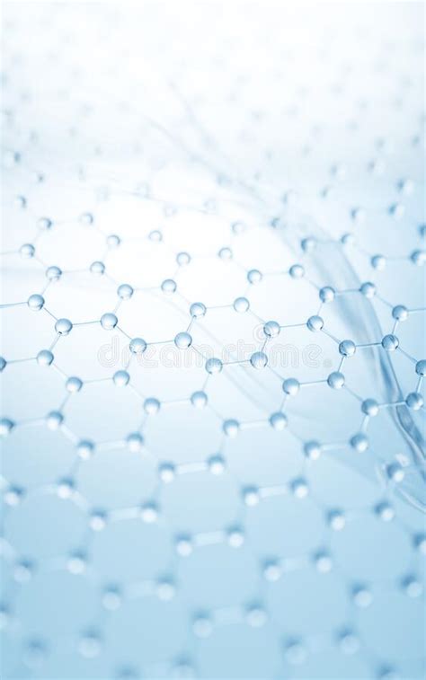Molecule Structure With Hexagonal Shape 3d Rendering Stock