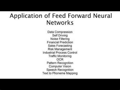 Applications and Limitations of Feed Forward Neural Networks FFNN ...