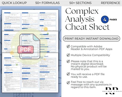 Complex Analysis Cheat Sheet Complex Numbers Real Numbers Learning Calculus Mathematics Ap Class