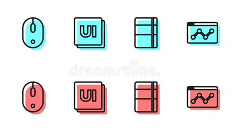 Set Line Sketchbook Or Album Computer Mouse Ui Ux Design And Website