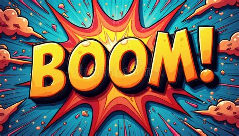 Dynamic Explosion Graphic With The Word Boom Stock Image Image Of