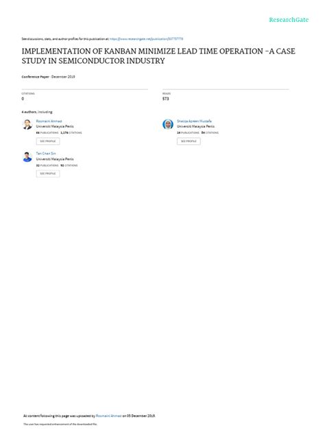 implementation of kanban based fifo system to minimize lead time at automated optical inspection