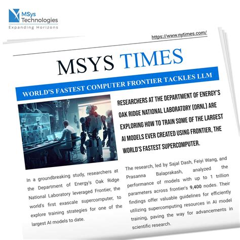 Exploring Training Strategies For Large Language Models On Supercomputers Msys Technologies