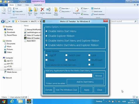 Metro UI Tweaker Screenshot