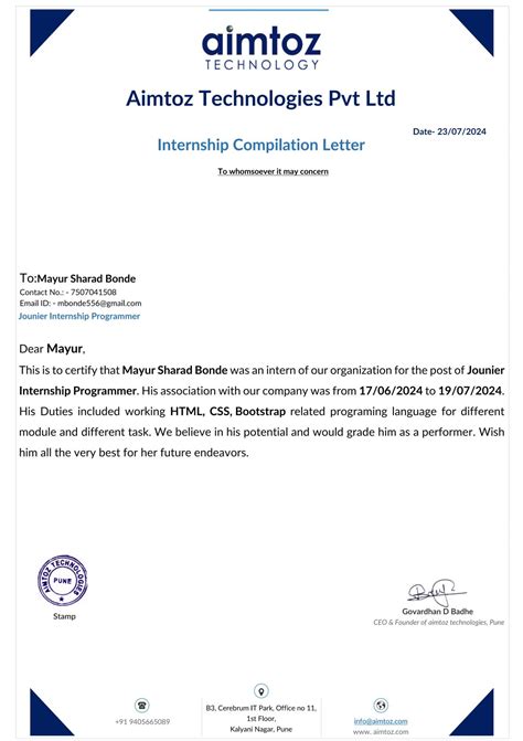 mayur bonde on linkedin internshipcomplete htmlcss internshipdone