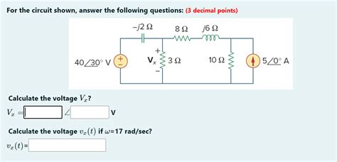 Solved For The Circuit Shown Answer The Following Chegg