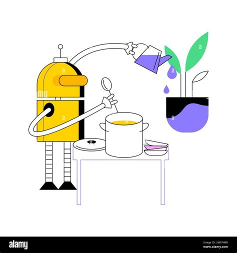 home robot technology abstract concept vector illustration service