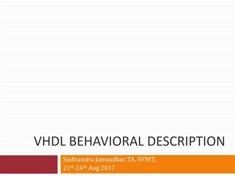 Vhdl Behavioral Description Pptx