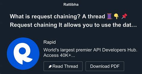 What Is Request Chaining A Thread 🧵👇 Thread From Rapid Rapidapi