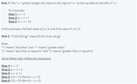solved rule 1 the ← symbol assigns the value on the right