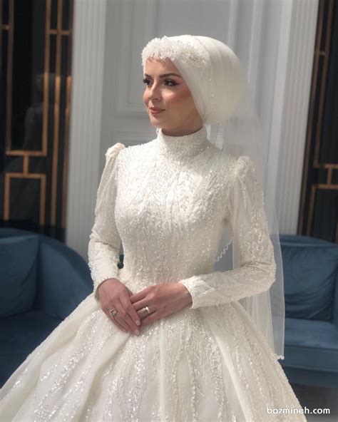 110 مدل ژست عکاسی از عروس محجبه بزمینه