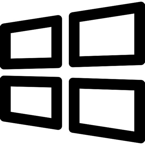 Window Interface Universal Interface Windows Four Perspective Outline Rectangles