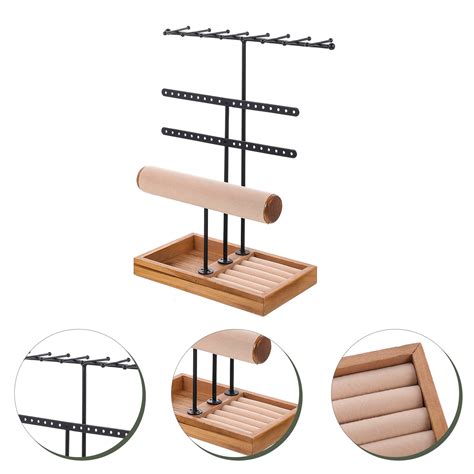 목걸이 정리 홀더 목재 스탠드 걸이식 귀걸이 디스플레이 스터드 랙 카운터 탑 쥬얼리 Aliexpress